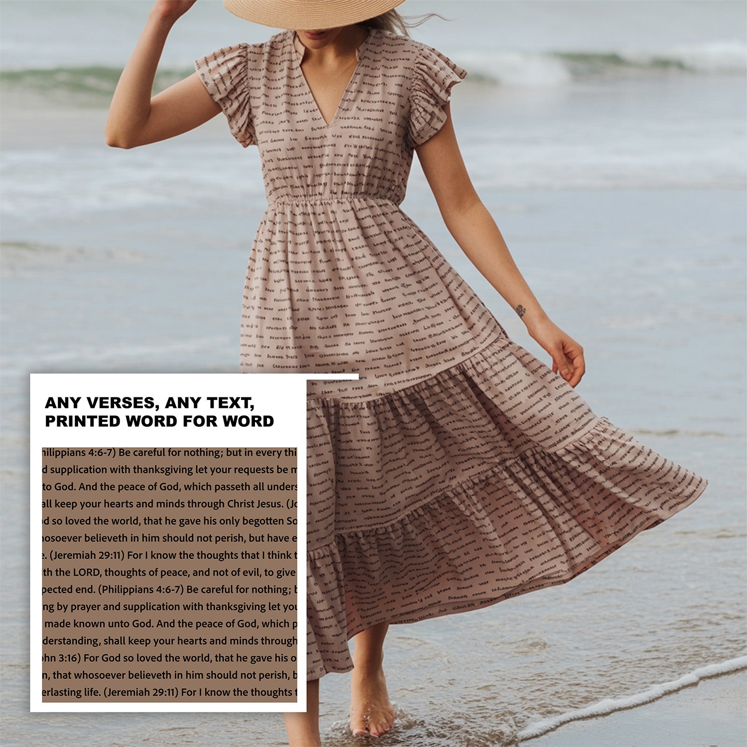 Women's Flutter Tiered Midi Sundress | Personalized Bible Verses ...