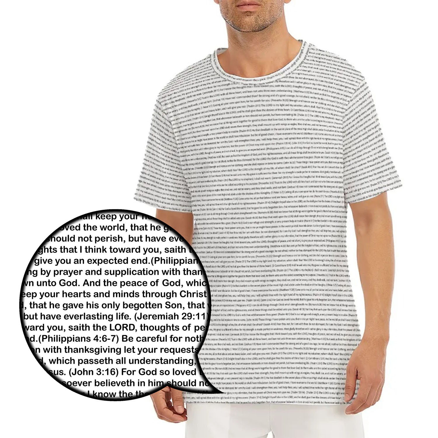 (Natural Cotton) Men Rounded Neck T-Shirt | Bible Verse & Scripture ...
