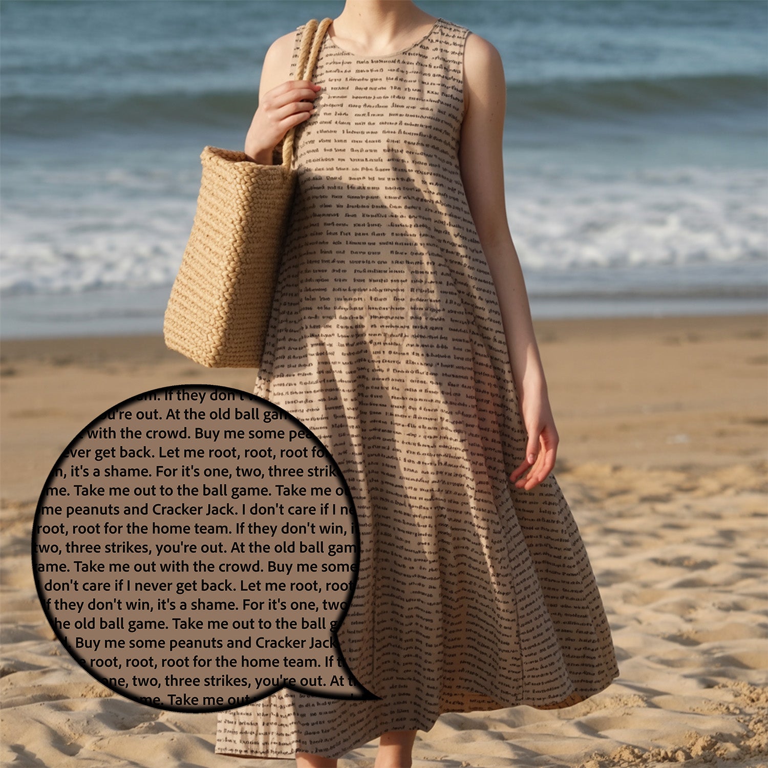 Women's Sleeveless Midi Dresses | Personalized Song Lyrics – Prose Print