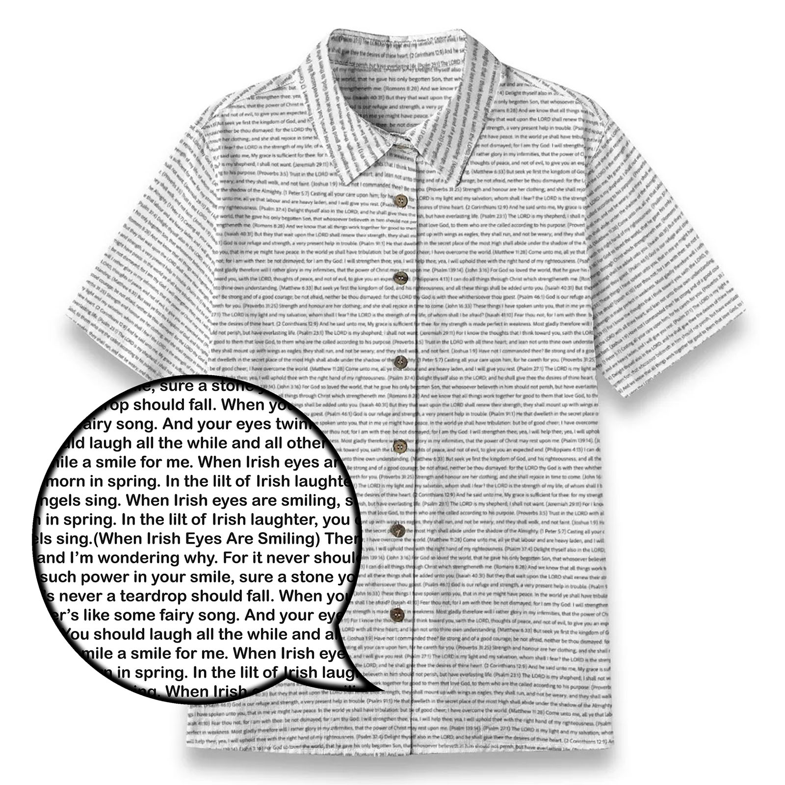 (Cotton-Linen Texture) Women Short Sleeve Shirt | Bible Verse & Script ...